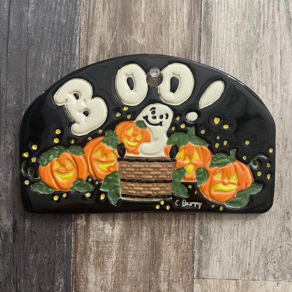 Longaberger | Holiday | Vtg Longaberger Carol Berry Boo Sign Halloween ...